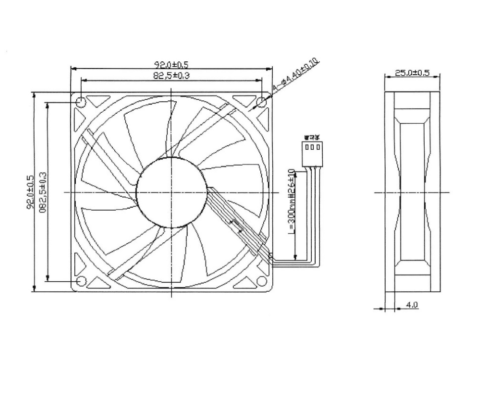 Mitachi MD922512HS (DC 12V, 92*92*25T)